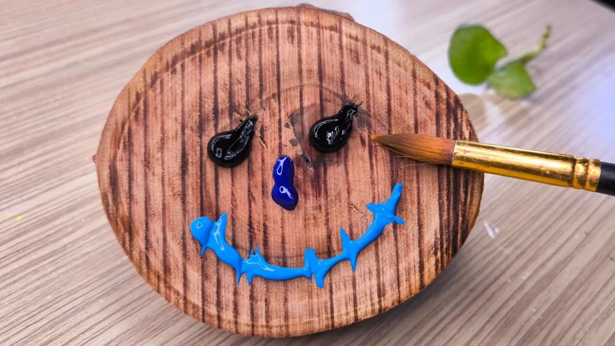 نقاشی اکریلیک ساده روی چوب برای مبتدی ها ایده کشیدن نقاشی